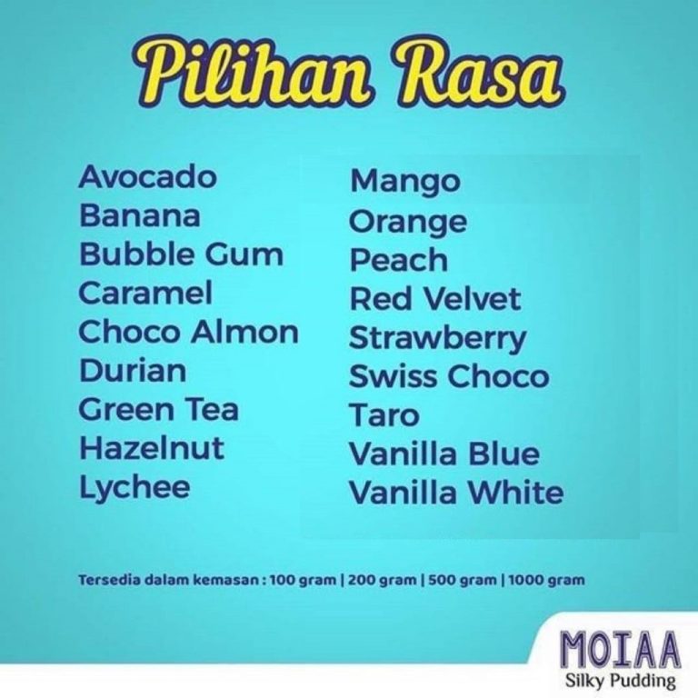 Moiaa – Distributor Moiaa Silky Pudding Powder Bubuk Bahan Puding